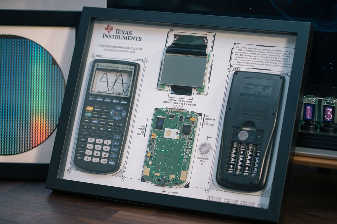 Disassembled Ti 83 Calculator With Frame, Frame Art of Texas Instrument ...