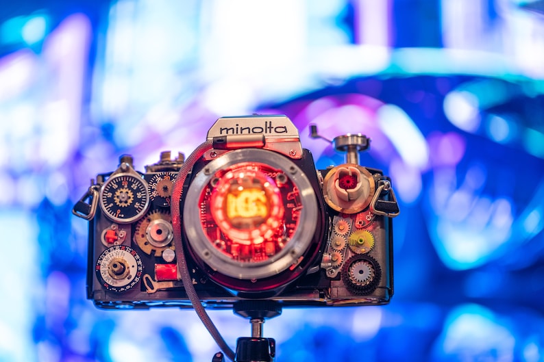 Disassembled Mechanical Film Camera, Cyberpunk Deconstructed Art Decor ...