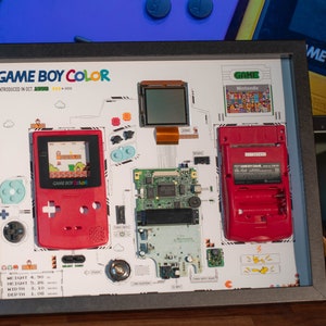 Disassembled Gameboy Color Frame, Disassemble Game Art, GBC Teardown ...