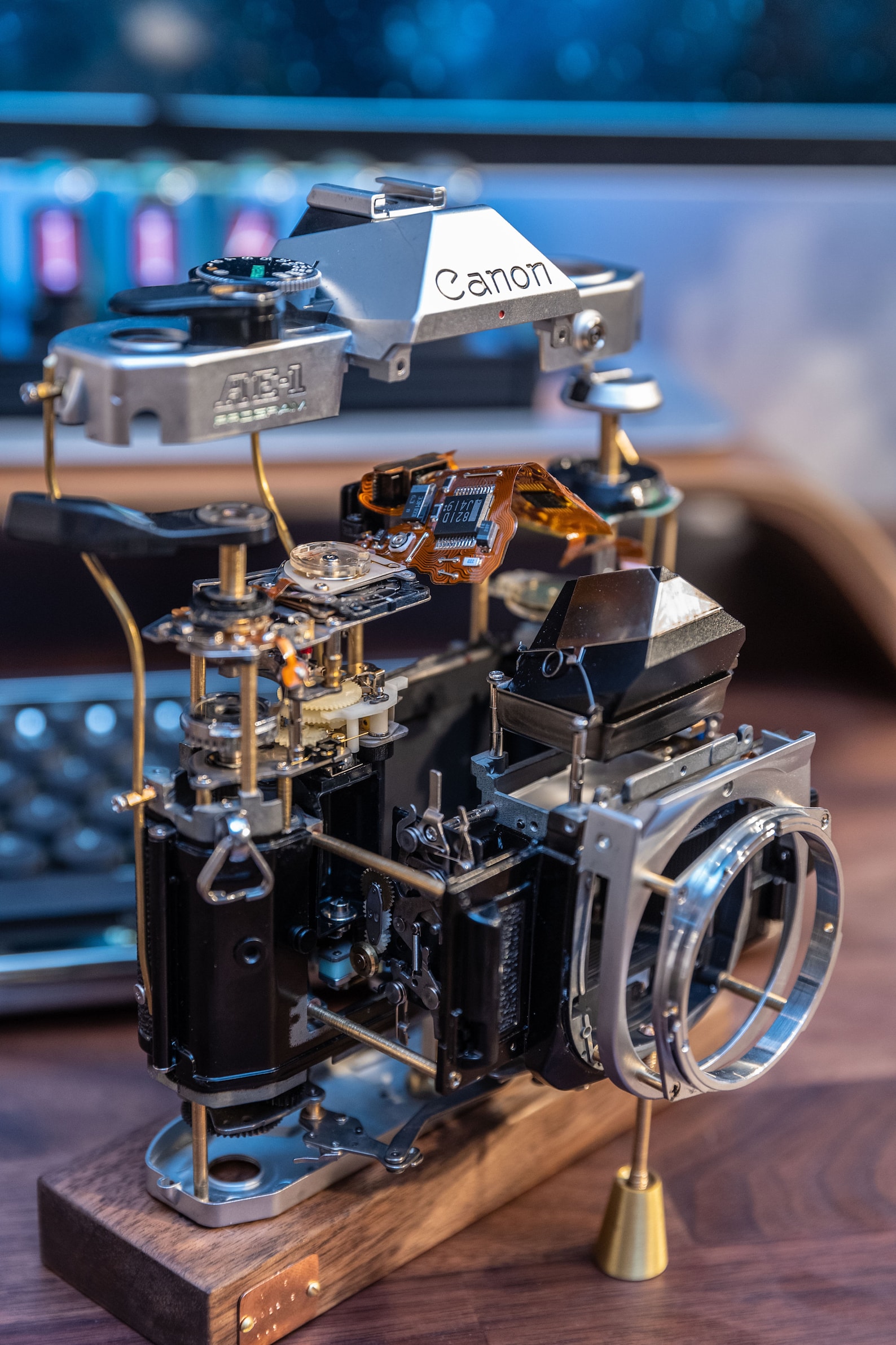 Disassembled Mechanical Film Camera, Deconstructed Canon AE-1 Canon FT ...