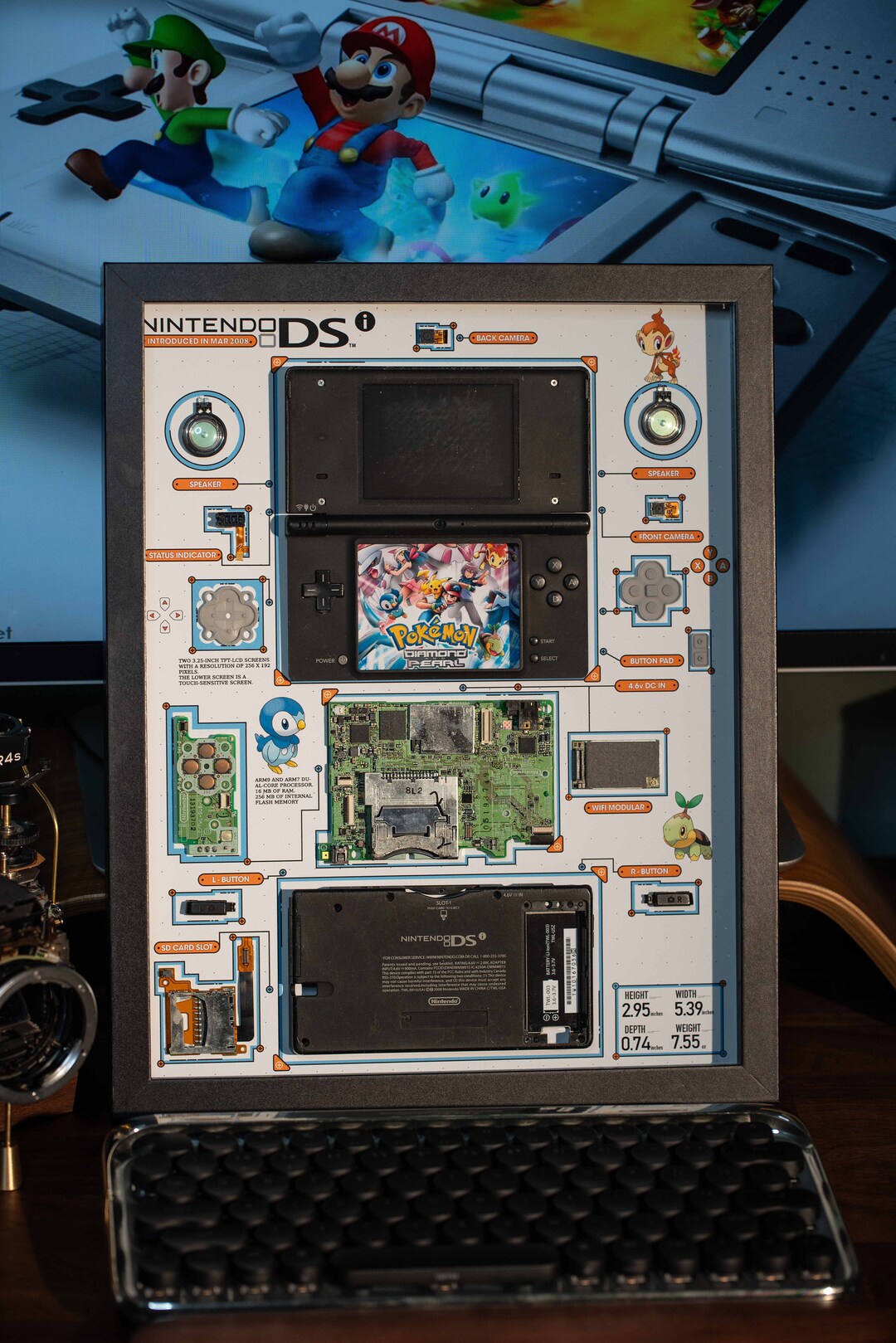 Disassembled Nintendo Dsi Frame Art, Deconstructed Dsi Teardown ...