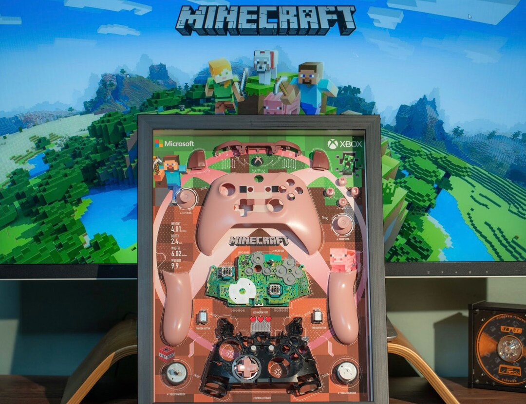 Disassembled Xbox Minecraft Frame Art, Limited Edition Microsoft Xbox ...