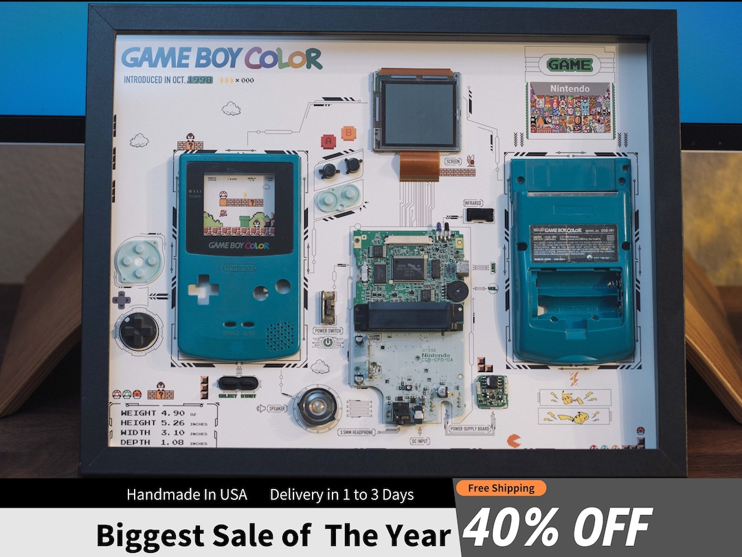 Disassembled Gameboy Color Frame, Disassemble Game Art, GBC Teardown ...