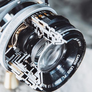 Disassembled Mechanical Film Camera, Deconstructed Canon AE-1 Canon FT ...