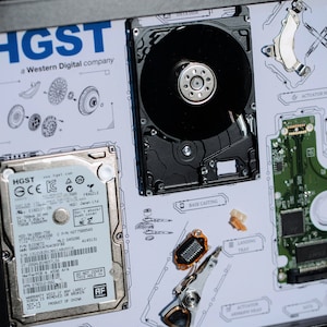 Disassembled Hard Drive Disk With Frame, Disassemble Art, Framed Hard ...
