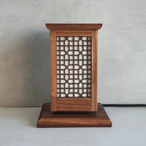 HANJI Paper Small Lamp Korean Traditional Window Art, Wood Table Night ...