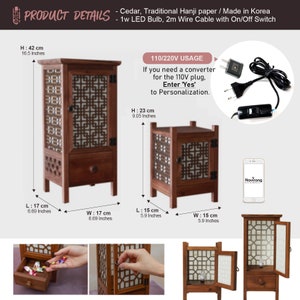 HANJI Paper Door Lamp - Korean Traditional Window Art, Mood Light ...