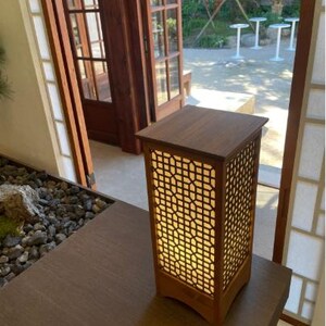 HANJI Paper Lamp - Korean Traditional Window Art, Wood Table Night ...