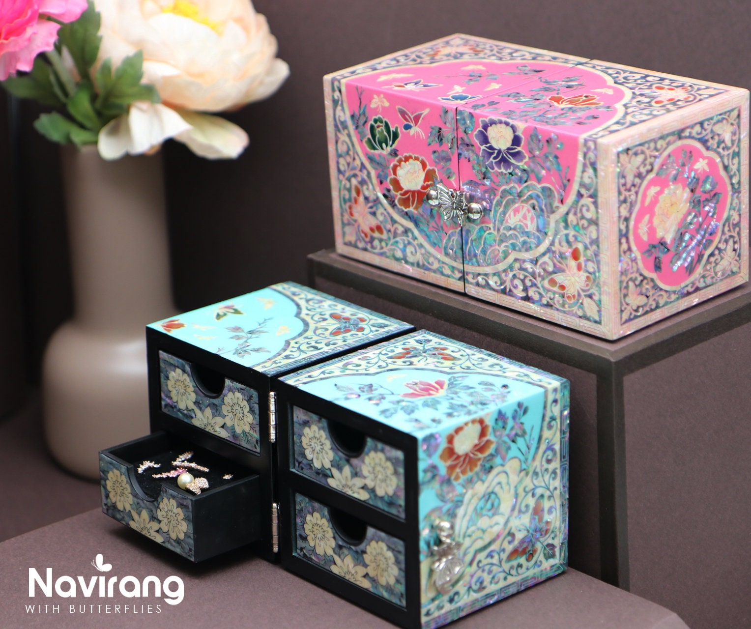 SECRET Jewelry Box Rose Pink Korean Traditional - Etsy