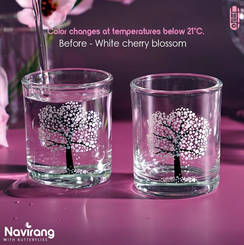 Cherry Blossom Color-changing Glass / 60 Ml, 240 Ml - Korean Soju Shot ...