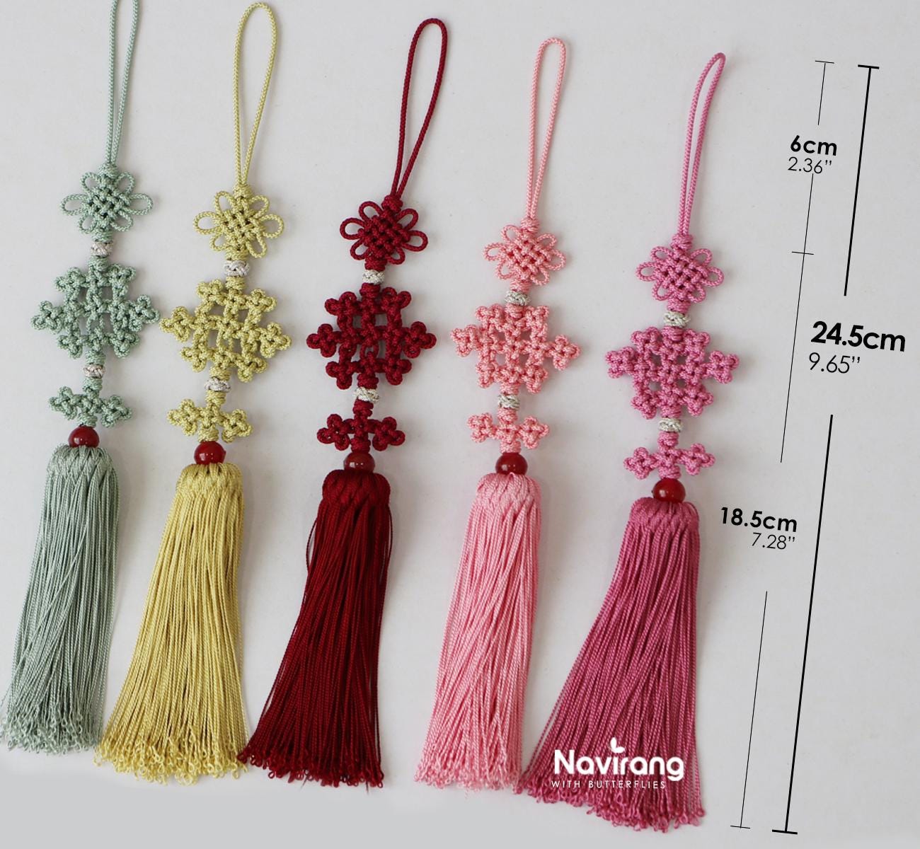 KPOP Diamond Knot Norigae - Korean Premium Handmade Knot Tassel Charm ...