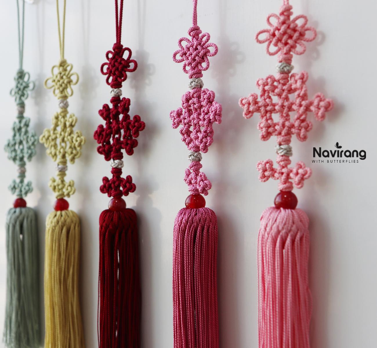 KPOP Diamond Knot Norigae - Korean Premium Handmade Knot Tassel Charm ...