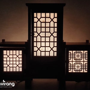 HANJI Paper Door Lamp - Korean Traditional Window Art, Mood Light ...