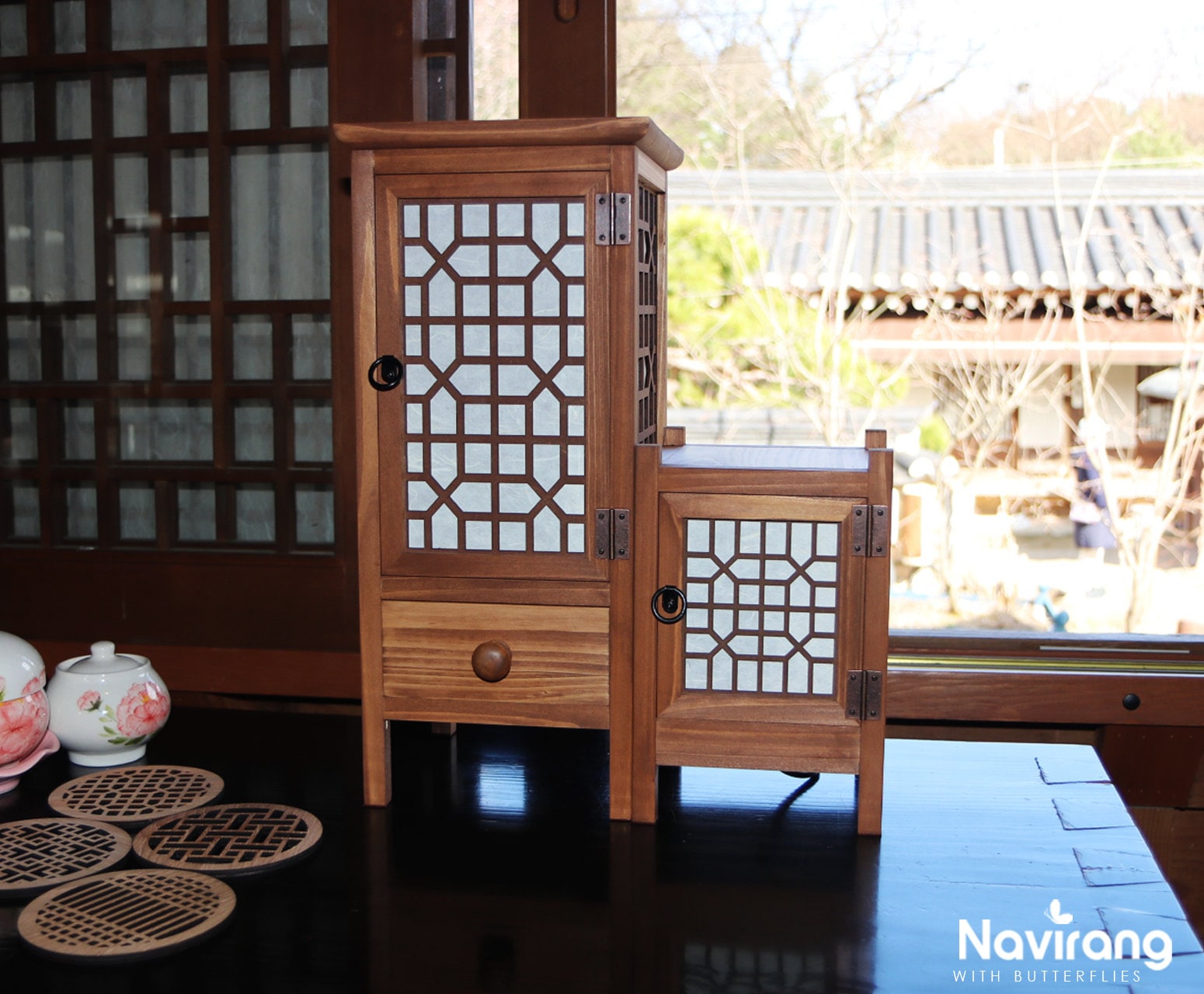 HANJI Paper Door Lamp - Korean Traditional Window Art, Mood Light ...