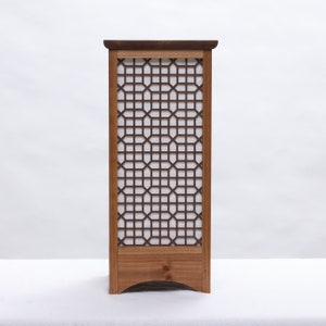 HANJI Paper Lamp Korean Traditional Window Art, Wood Table Night Light ...