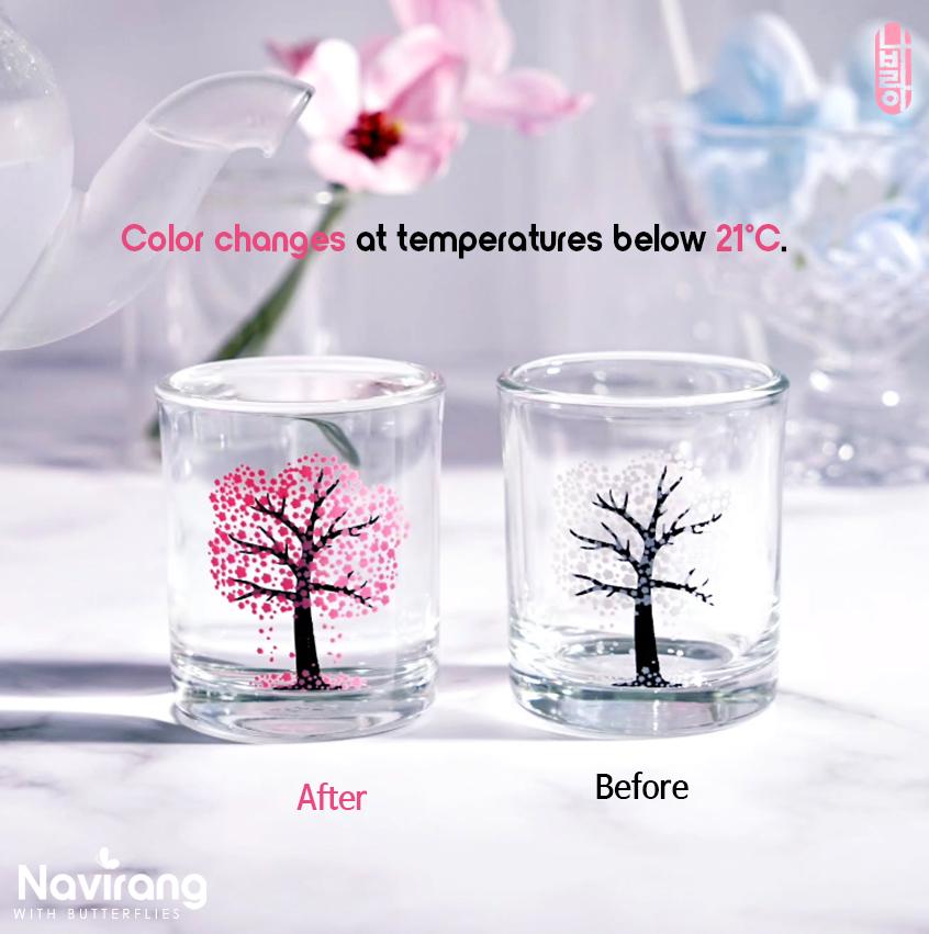 Cherry Blossom Color-changing Glass / 60 Ml, 240 Ml - Korean Soju Shot ...