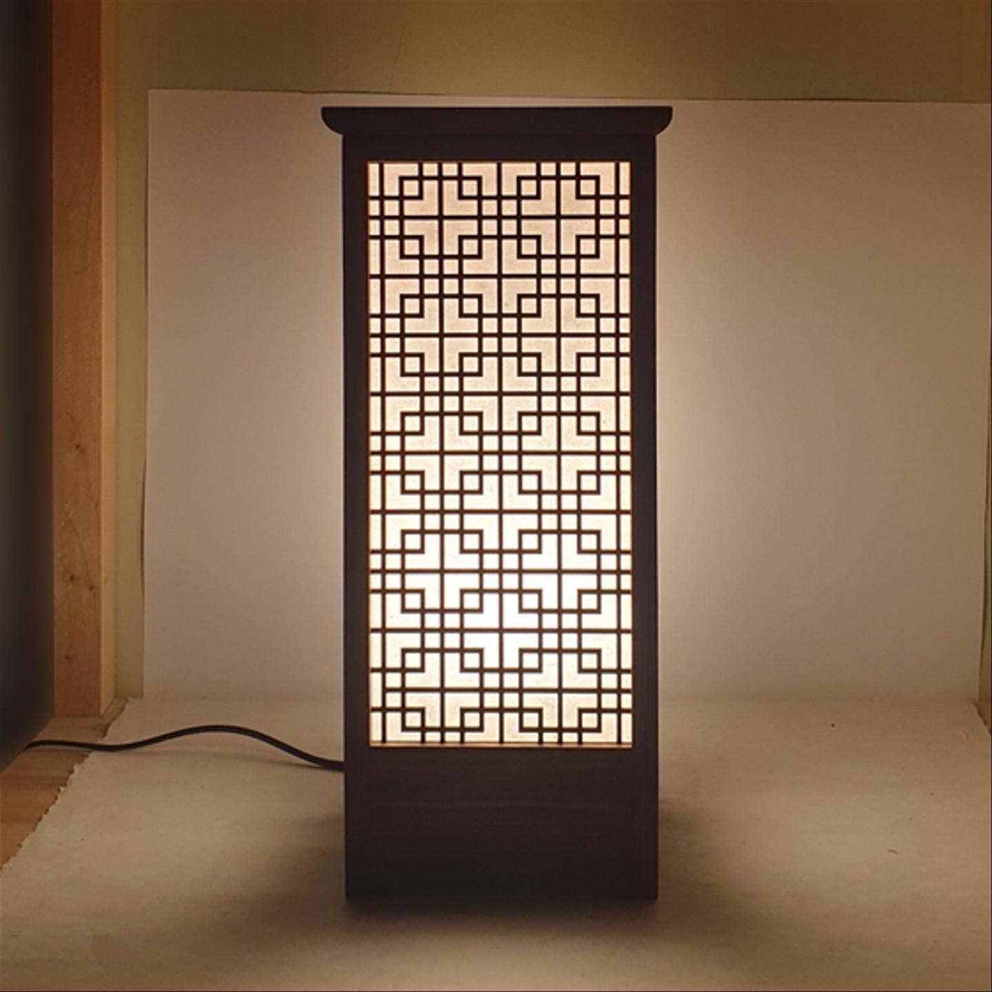 Hanji Paper Lamp – Korean Wooden Table Night Light - Etsy