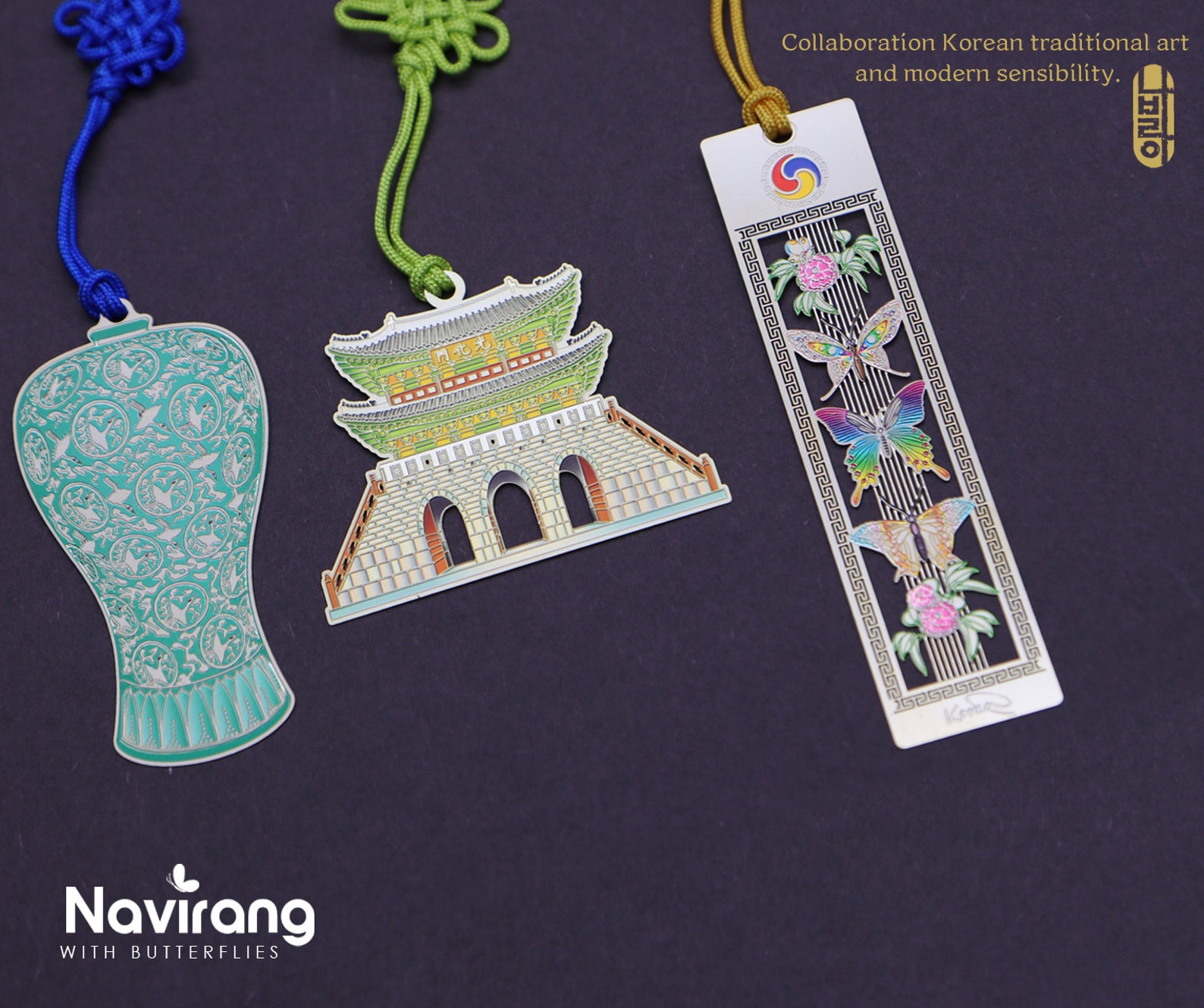 24K Gold Plated Korean Landmark Bookmarks (set of 2) - Etsy