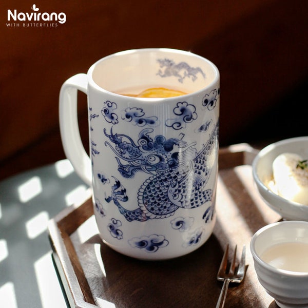 Korean Blue and White Mugs - Etsy