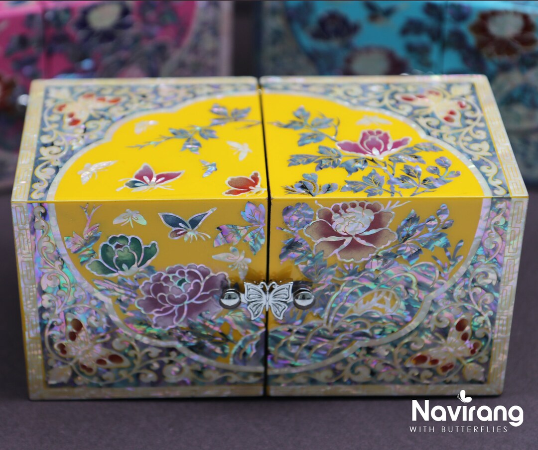 SECRET Jewelry Box - Freesia Yellow | Korean Traditional Mother-of ...