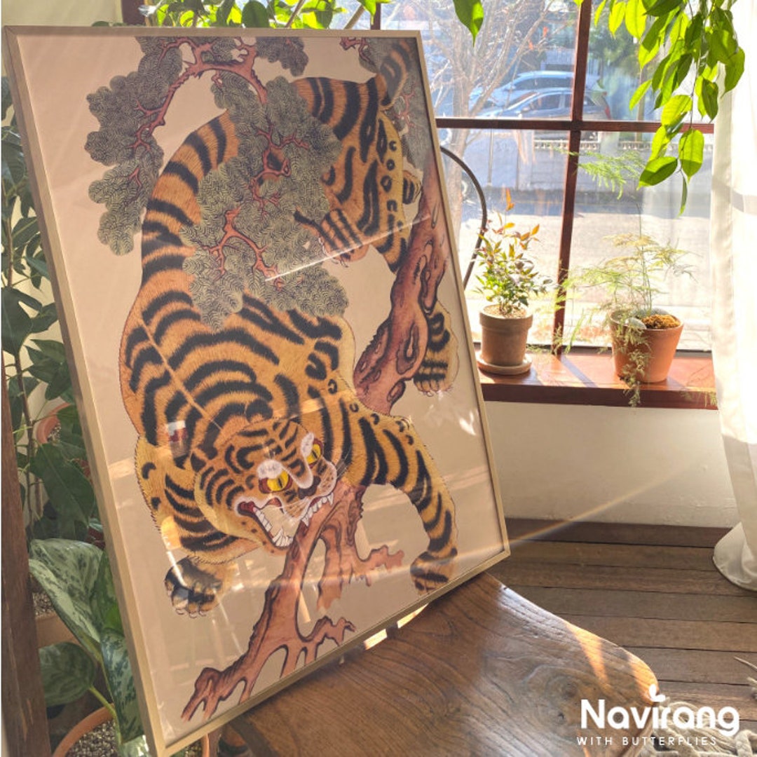 Good Luck Tiger, Dragon, Phoenix Painting Frame A2 Korean Traditional ...