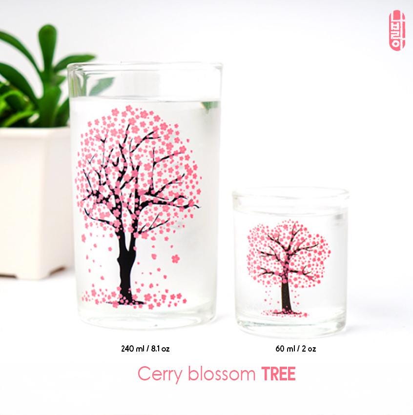 Cherry Blossom Color-changing Glass / 60 Ml, 240 Ml - Korean Soju Shot ...