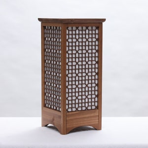 HANJI Paper Lamp Korean Traditional Window Art, Wood Table Night Light ...