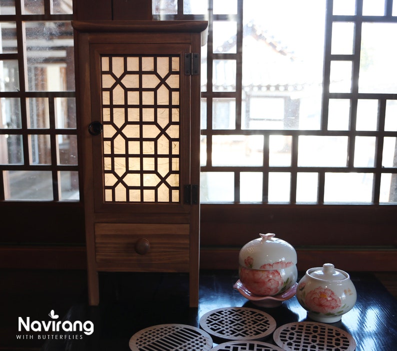 HANJI Paper Door Lamp - Korean Traditional Window Art, Mood Light ...