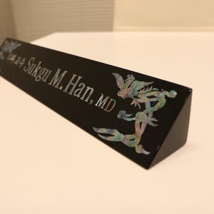 Personalized Name Plate-korean Mother-of Pearl Desk Sign, Custom Hangul ...