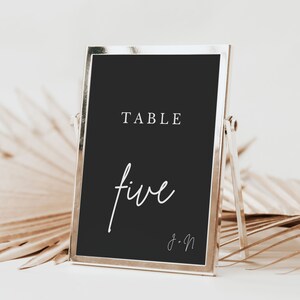 Table Numbers Template, Minimalist Table Numbers, Modern Table Numbers ...