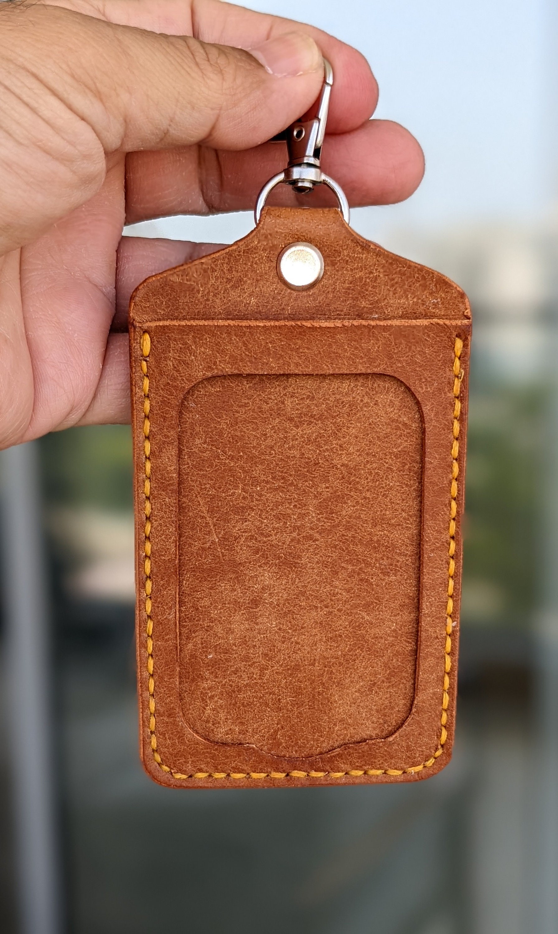 Leather ID Card Holder Pattern – DIY PDF Template for Badge Wallet ...