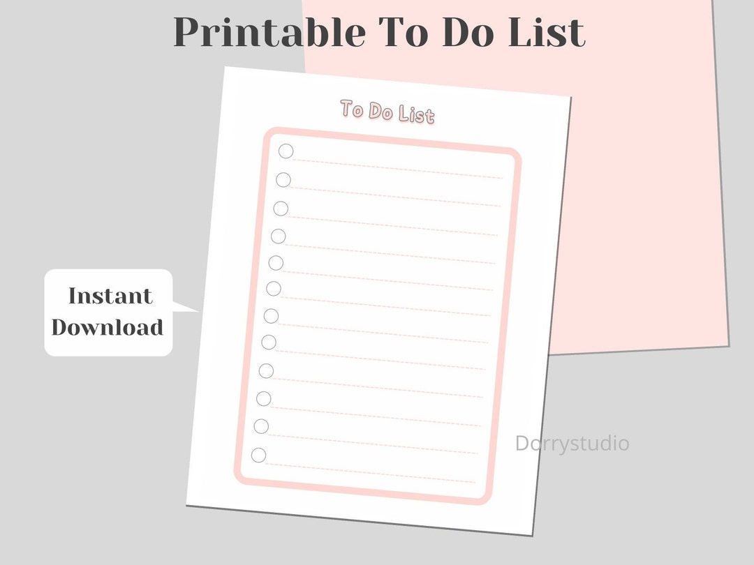 To Do List Printable, Printable to Do List Pink to Do Printable Planner ...