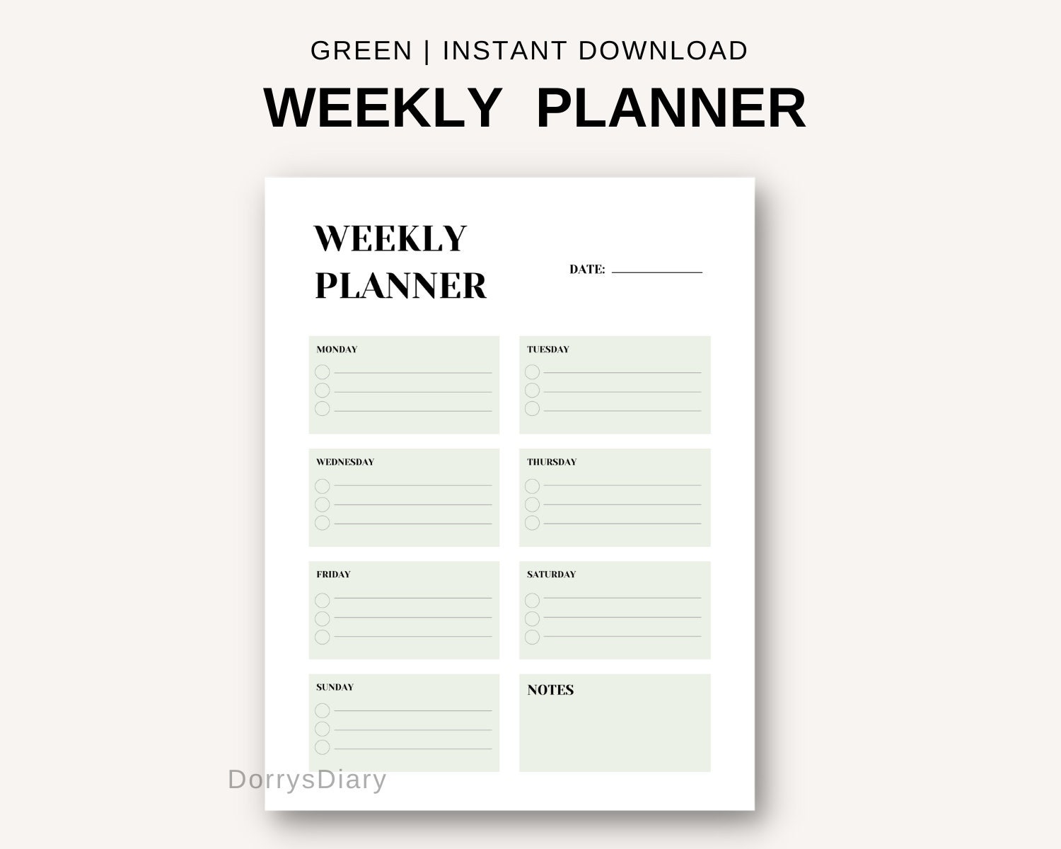 Weekly Planner Printable A4 Weekly Planner for Download Pink - Etsy