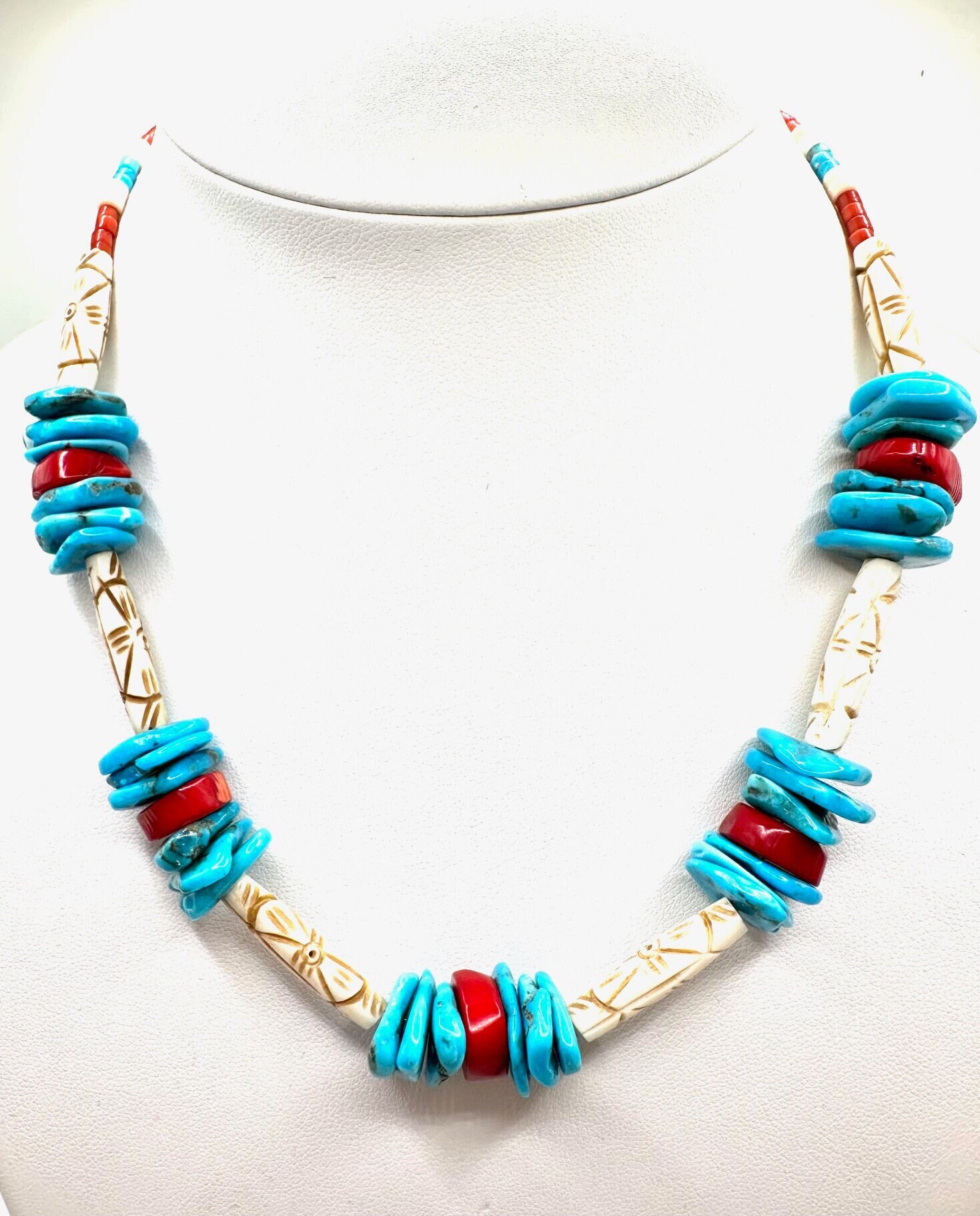 Native American Turquoise Necklace Tribal Design Southwestern Jewelry ...