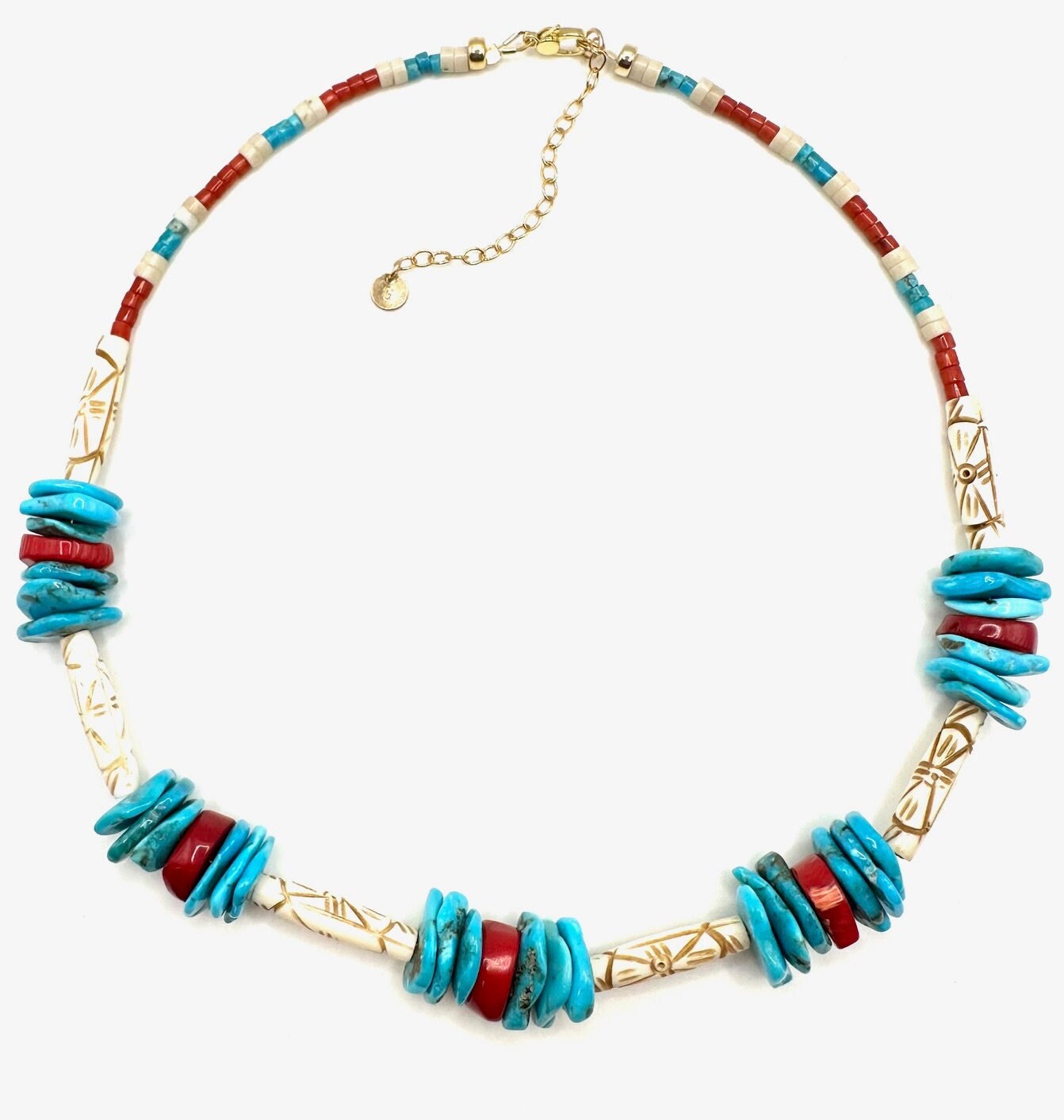 Native American Turquoise Necklace Tribal Design Southwestern Jewelry ...