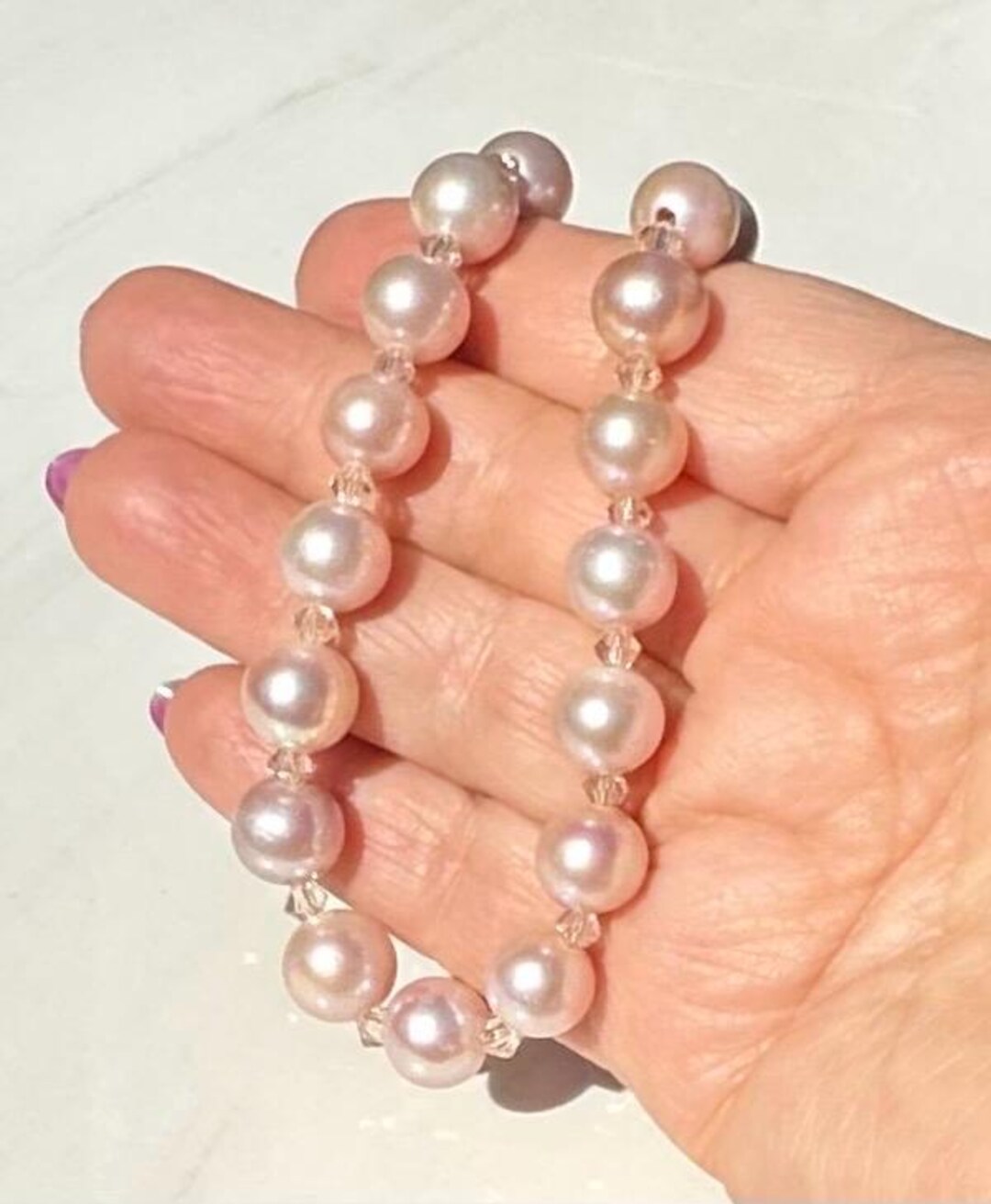Large Pink Edison Pearl Necklace - Special Occasion Gift for Her - Etsy