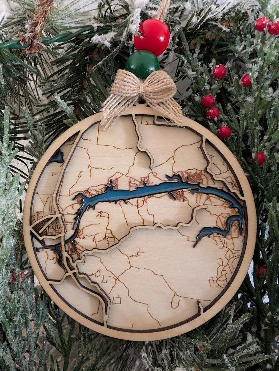 Custom Map Ornament, Custom City Map Ornament, City Street Map Gift ...