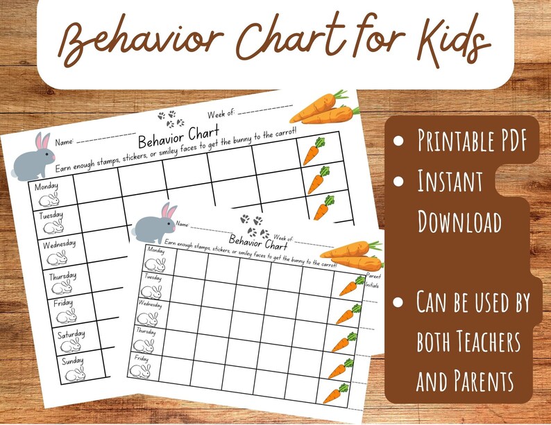Printable Behavior Chart for Kids, Students, Classroom Management for ...