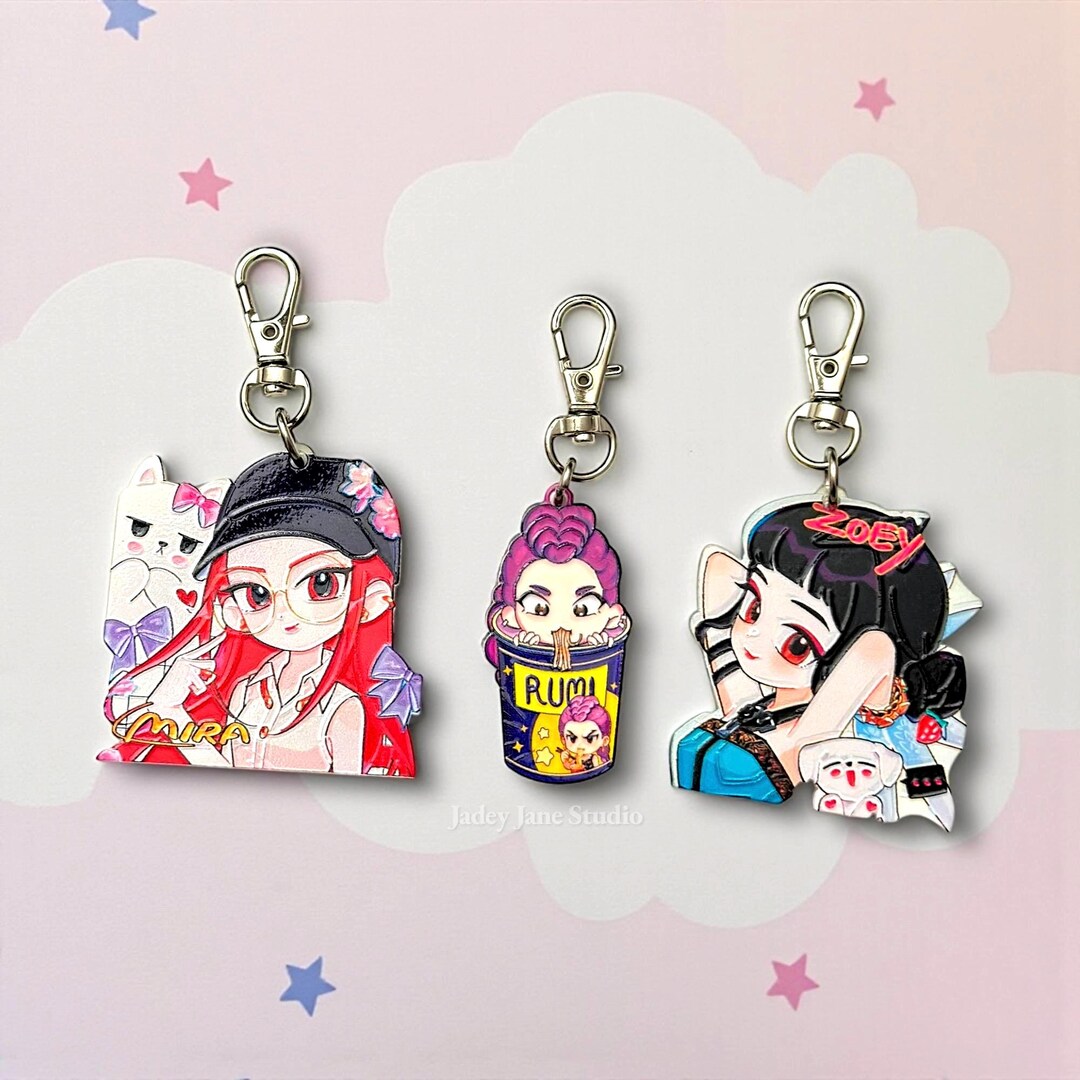 K-pop Demon Hunter Keychain Cute Chibi Huntrix Anime Bag Charm Cute Ita ...