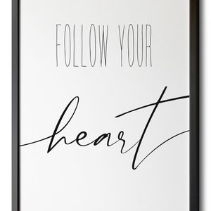 Inspirational Wall Art, Follow Your Heart, Motivational, Words Wall Art ...