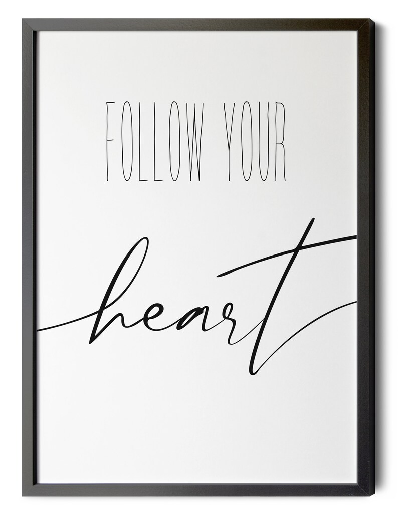 Inspirational Wall Art, Follow Your Heart, Motivational, Words Wall Art ...