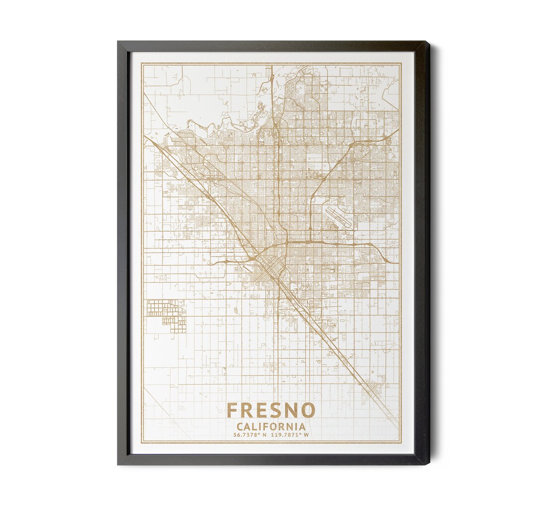 Fresno California Map, High Resolution Real Gold Leaf Texture ...