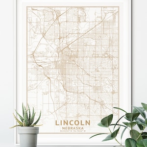 Lincoln Nebraska Map, High Resolution Real Gold Leaf Texture ...