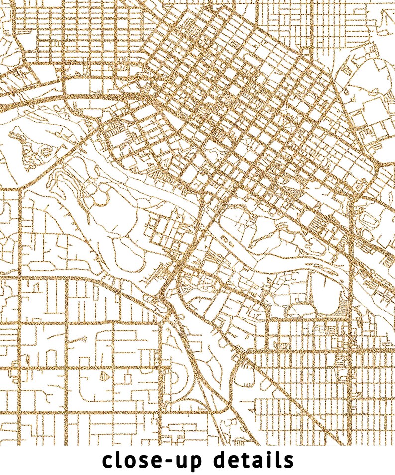 Boise Idaho Map, High Resolution Real Gold Leaf Texture, Coordinates ...