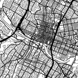 Austin Texas Map, Black and White, Coordinates, Map of Austin, Austin ...