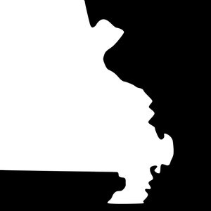 Missouri Map, Black and White, Inverted, Minimalist, Missouri Wall Art ...