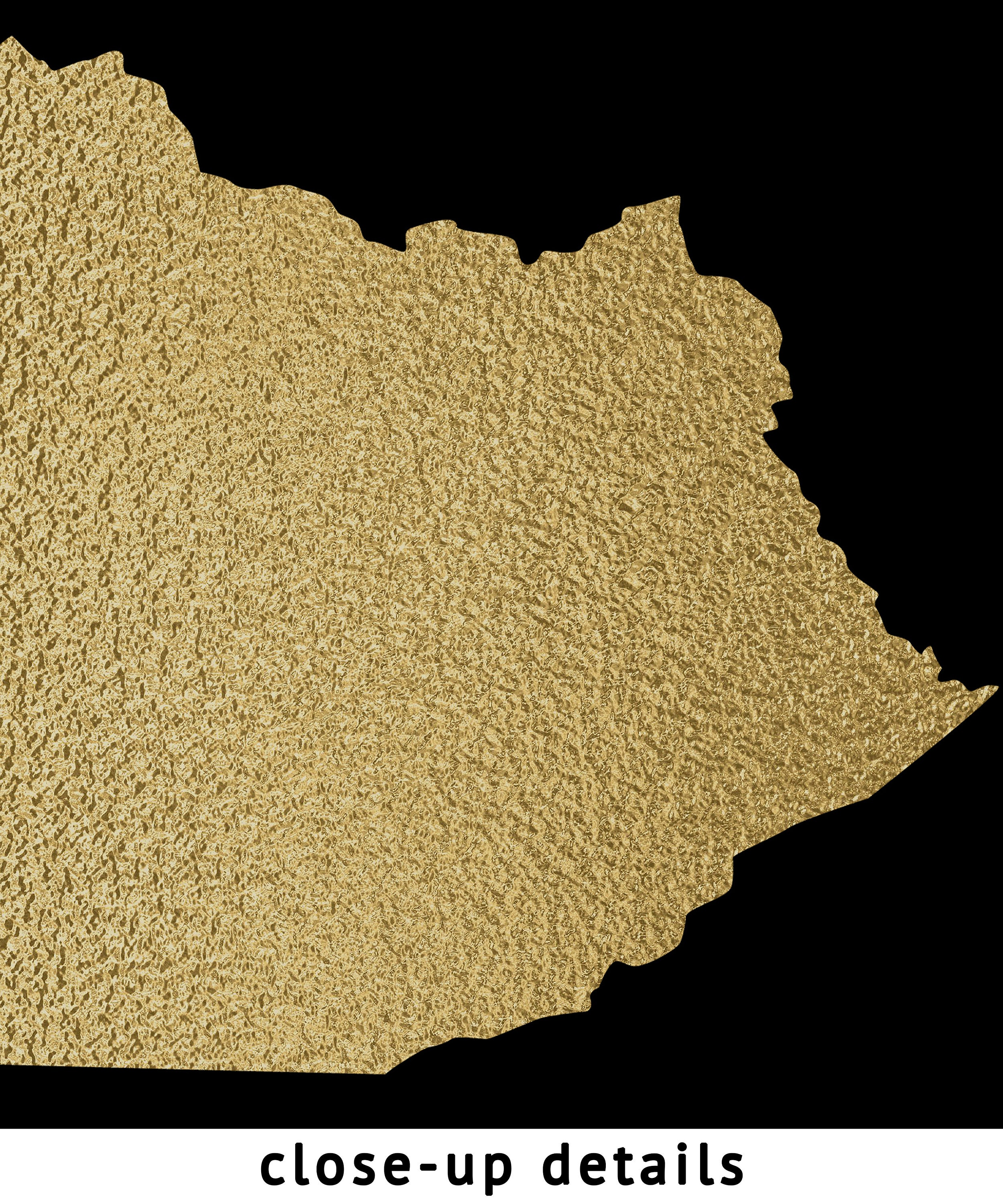 Kentucky Map Black Gold Foil Texture Contemporary Modern - Etsy