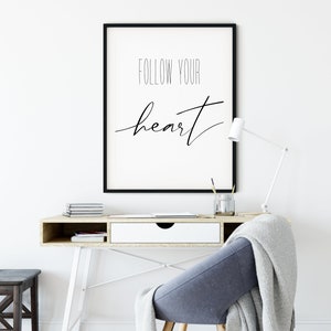 Inspirational Wall Art, Follow Your Heart, Motivational, Words Wall Art ...