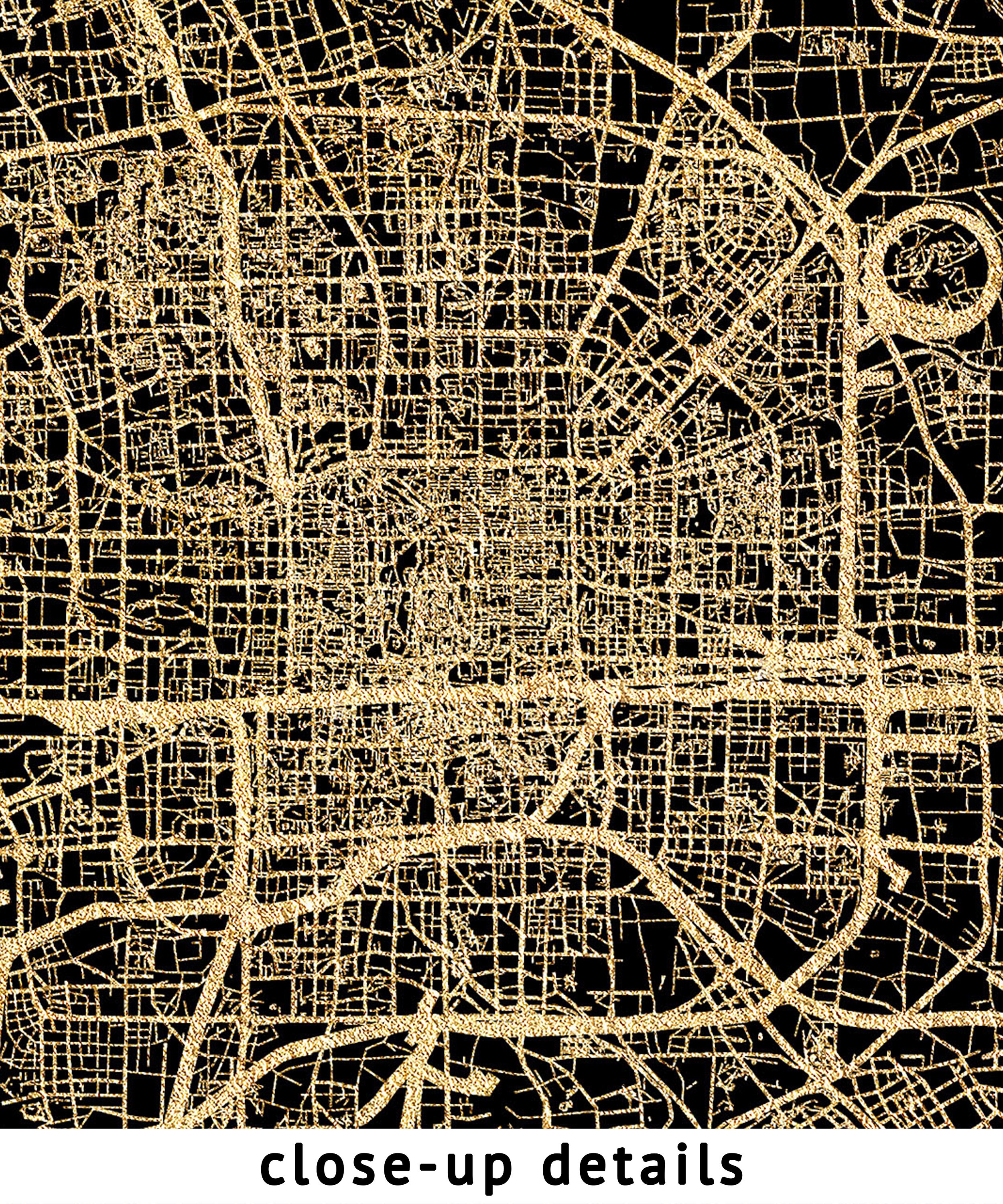 Beijing China Map, Black, High Resolution Real Gold Leaf Texture ...