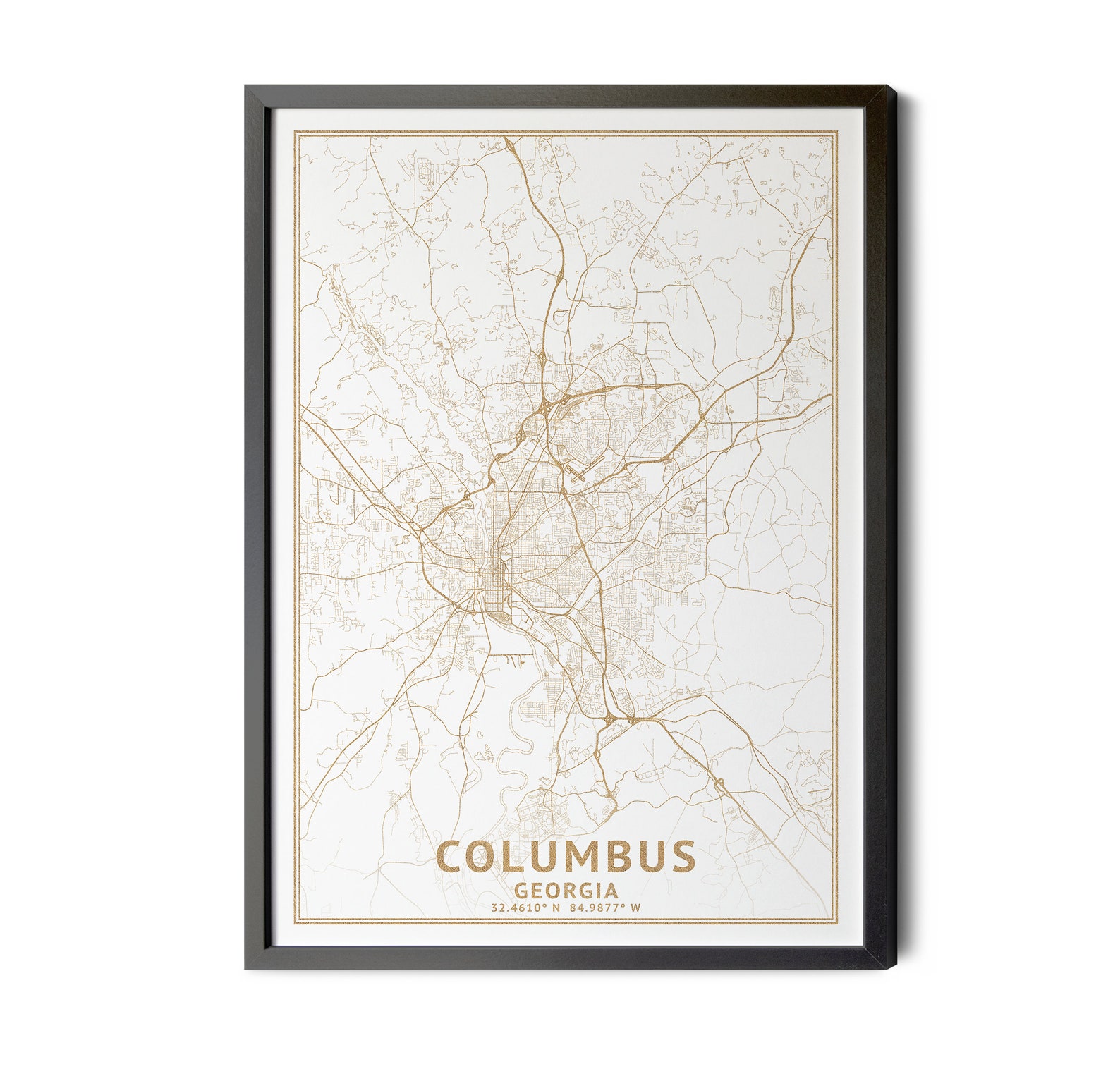 Columbus Georgia Map High Resolution Real Gold Leaf Texture - Etsy